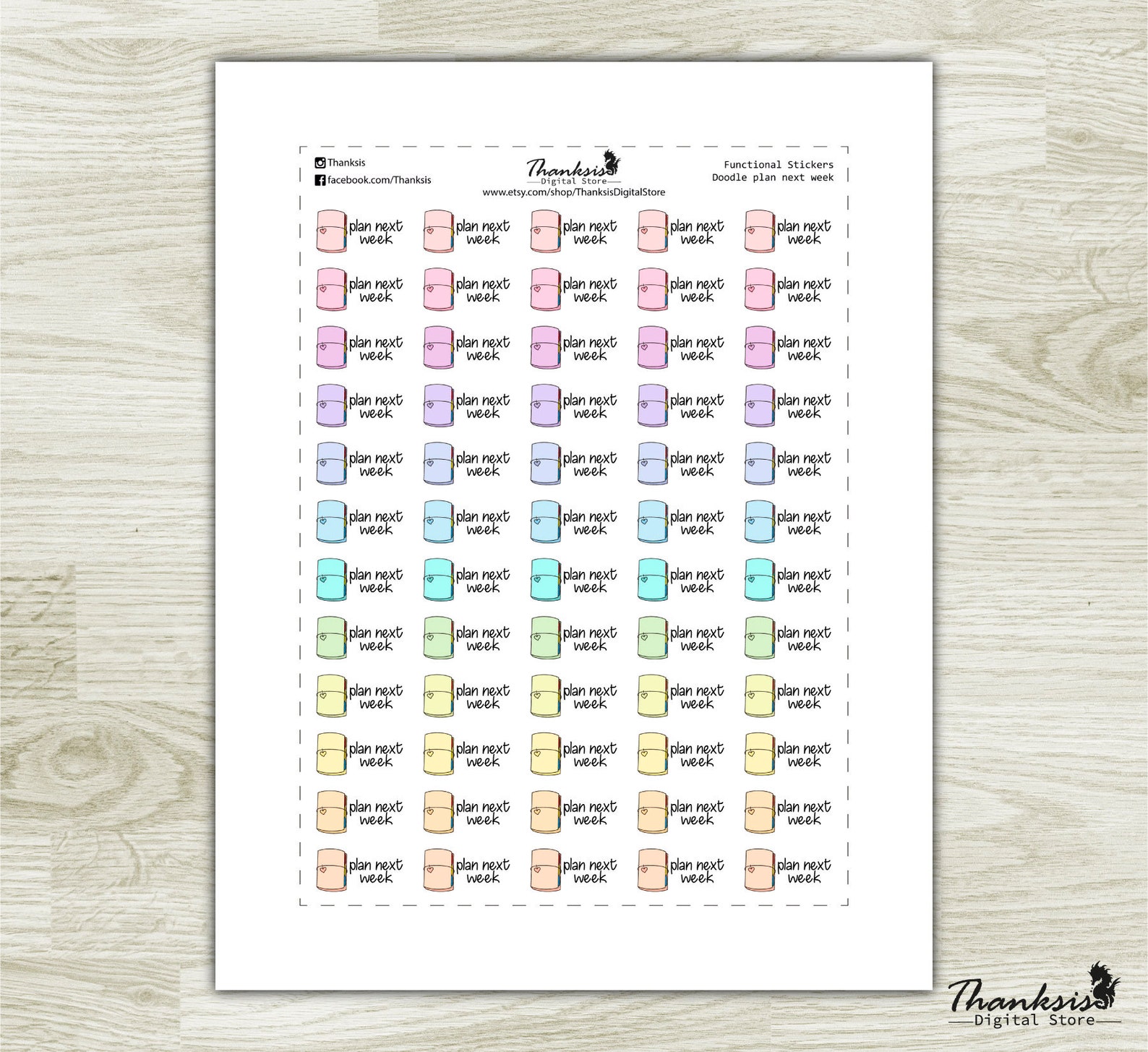 Doodle Plan Next Week Printable Planner Stickers Erin Condren - Etsy