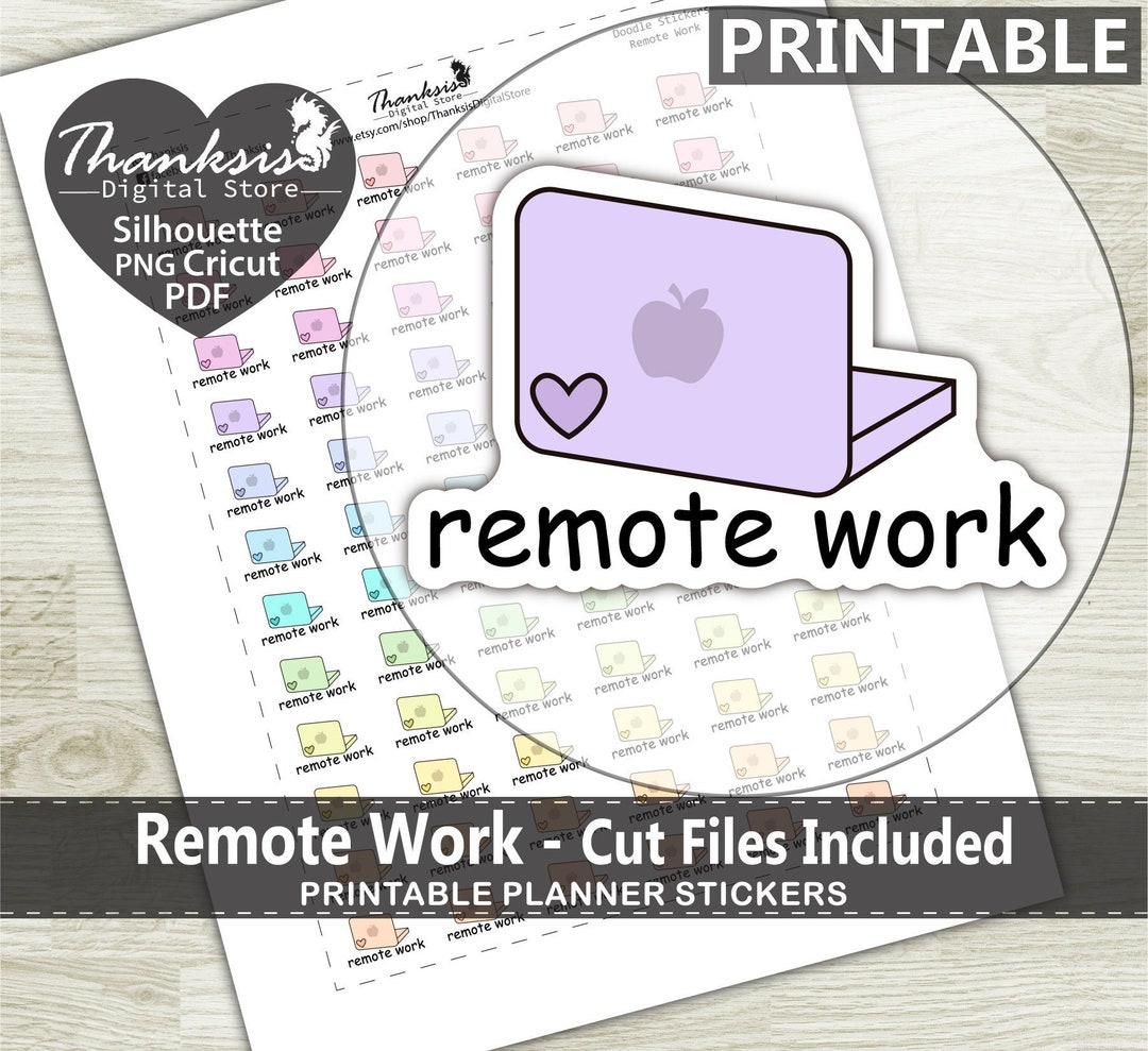 Doodle Remote Work Printable Planner Stickers Erin Condren - Etsy