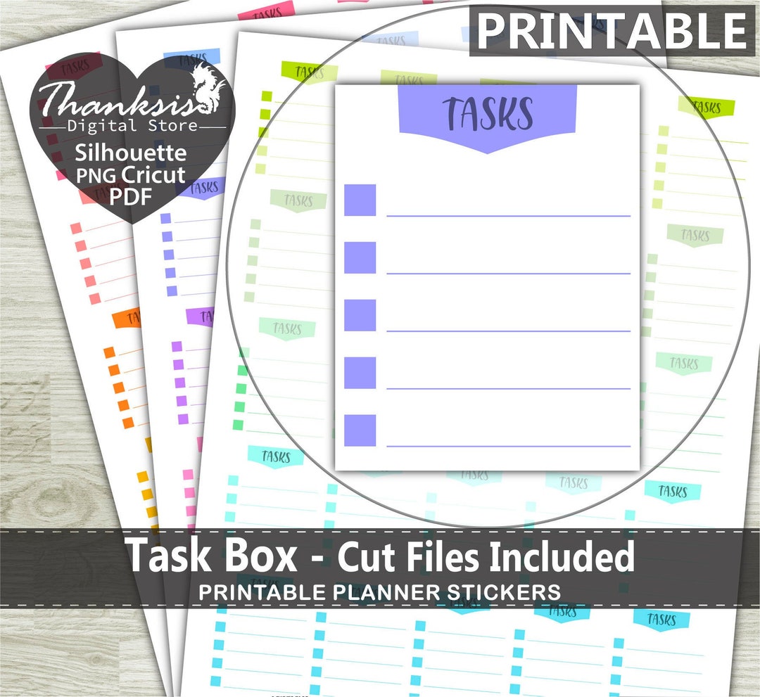 Task Full Box Printable Planner Stickers, Erin Condren Planner Stickers ...