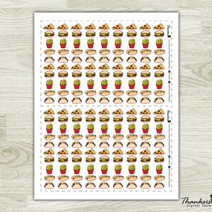 Fast Food Printable Planner Stickers, Erin Condren Planner Stickers ...