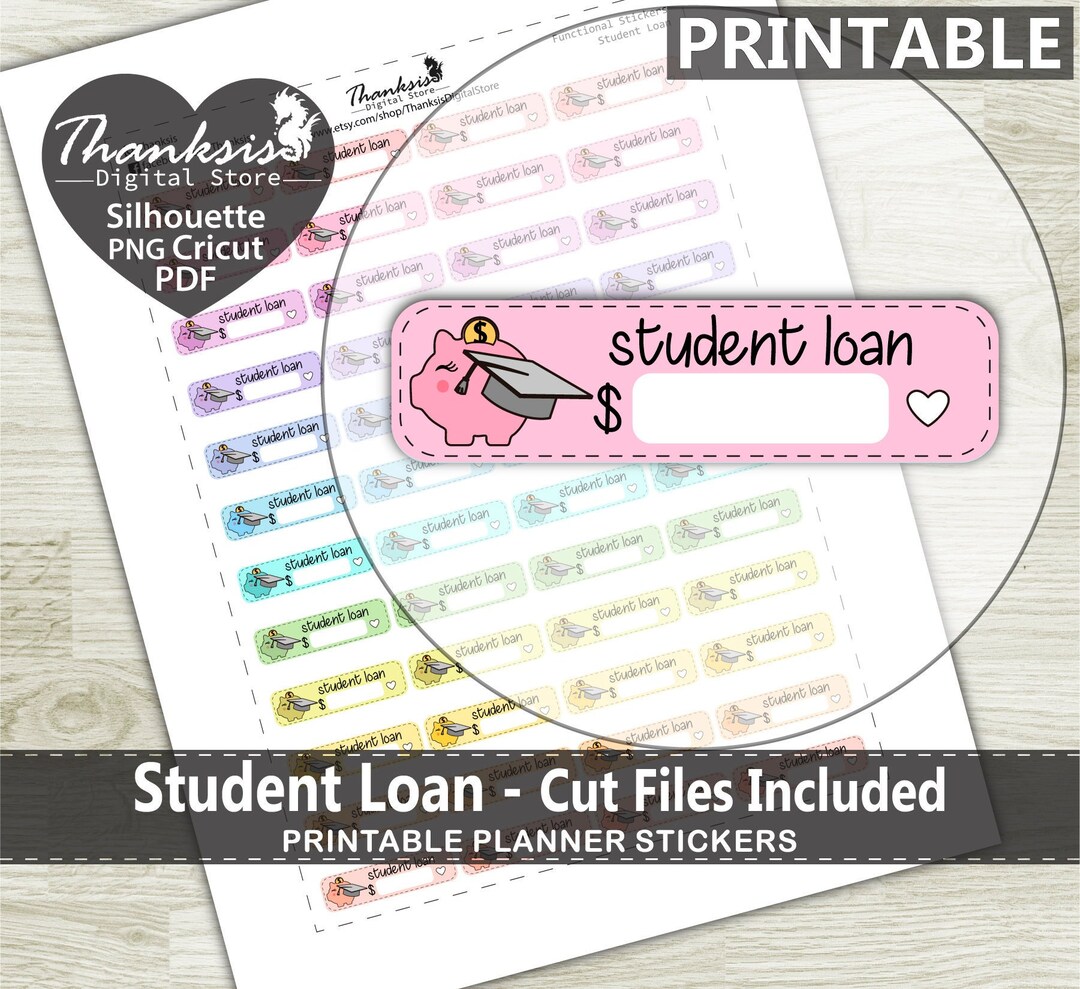 Doodle Student Loan Printable Planner Stickers, Erin Condren Planner ...