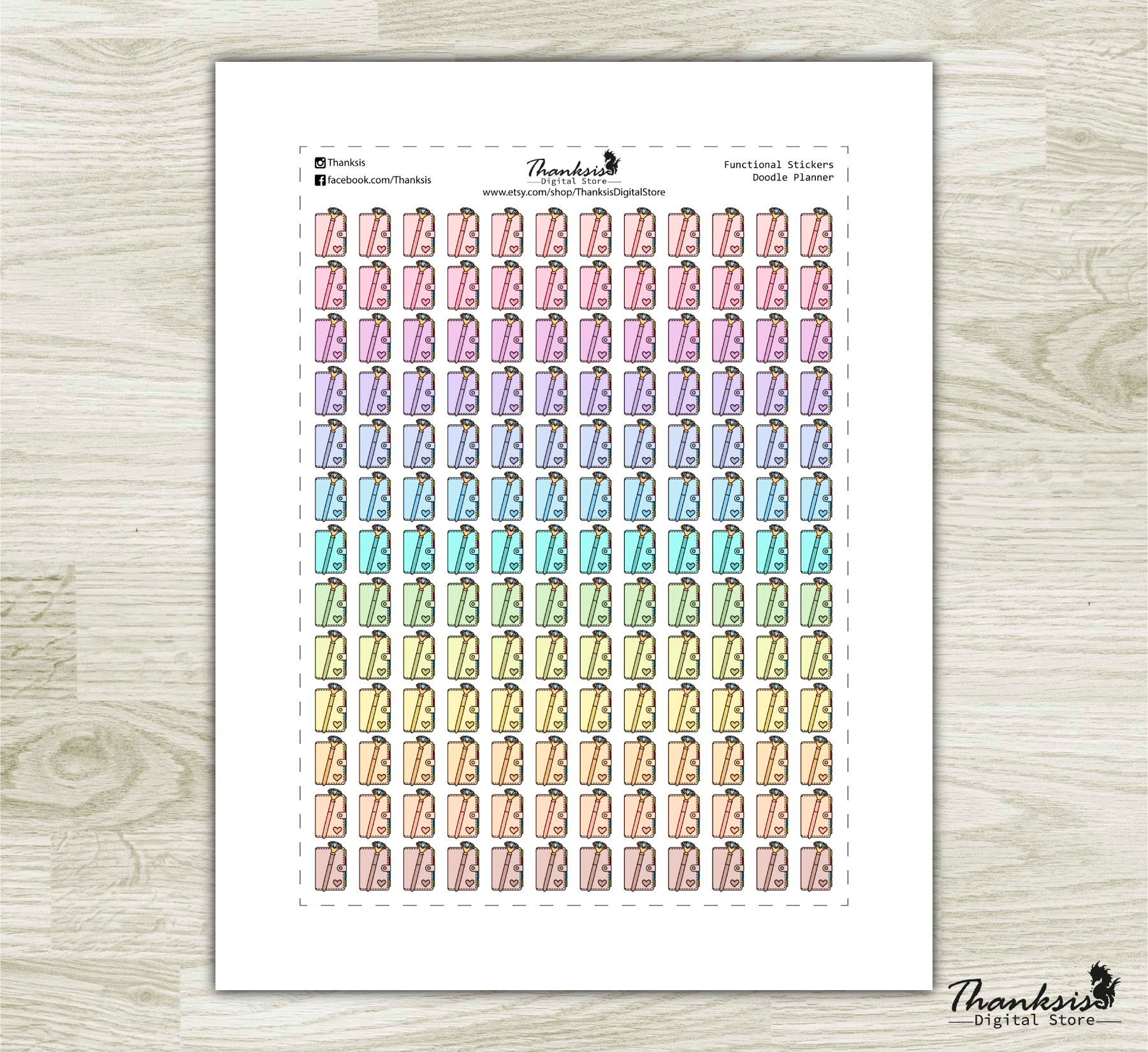 Doodle Planner Printable Planner Stickers Erin Condren - Etsy
