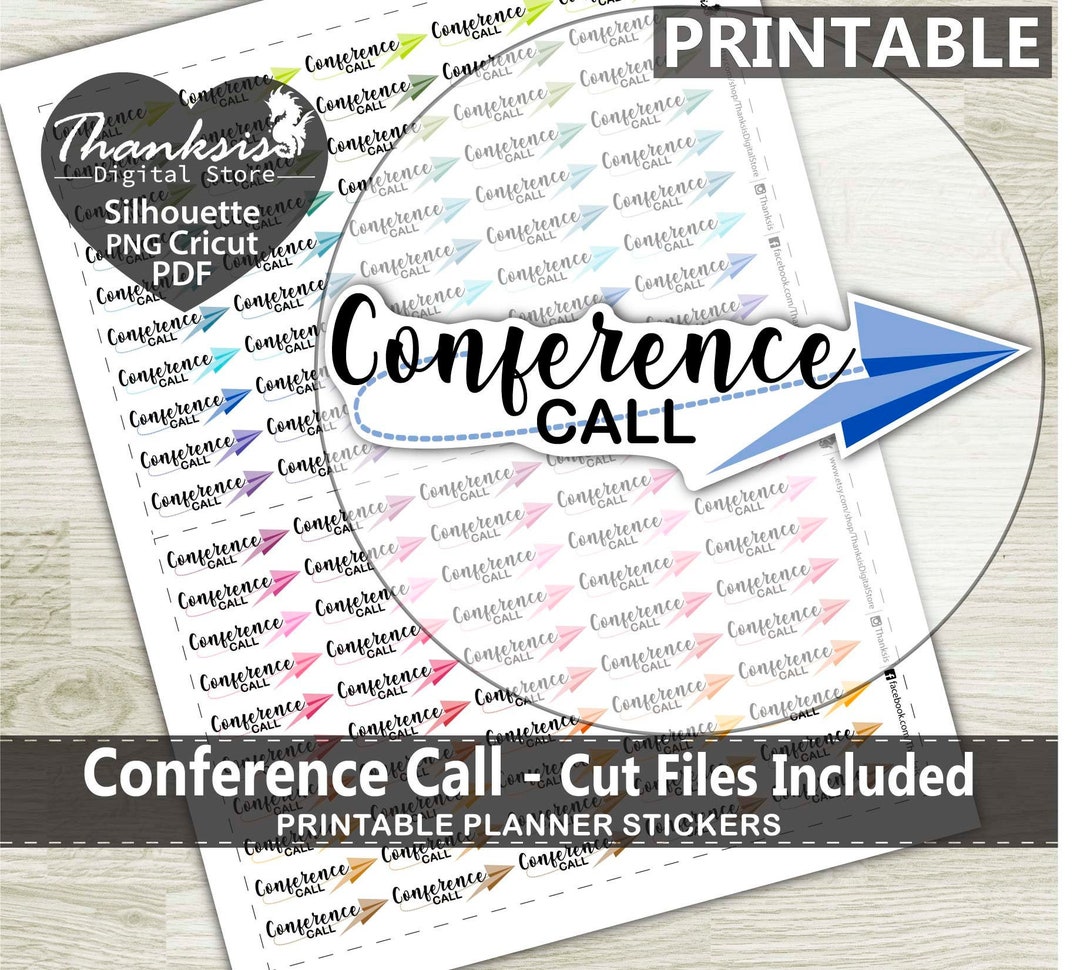 Conference Call Printable Planner Stickers, Erin Condren Planner ...