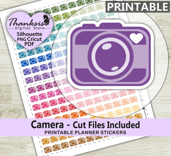 Camera Printable Planner Stickers Erin Condren Planner | Etsy