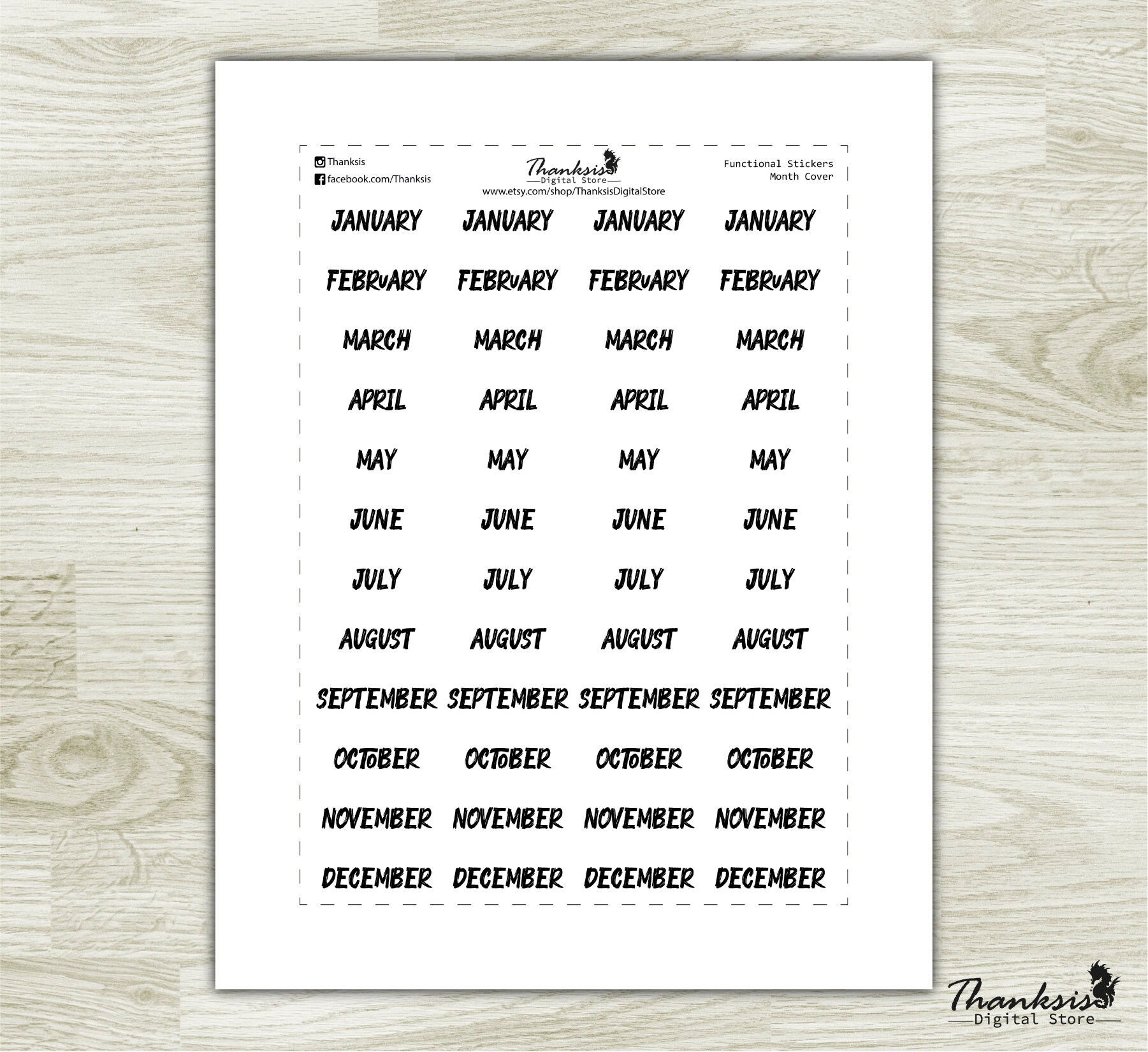 Month Cover Printable Planner Stickers Erin Condren Planner - Etsy