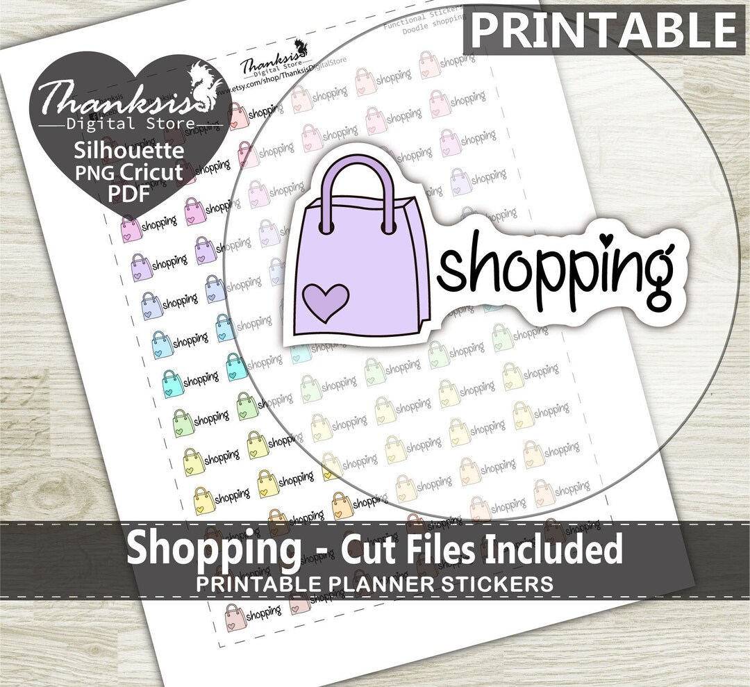 Doodle Shopping Printable Planner Stickers Erin Condren - Etsy