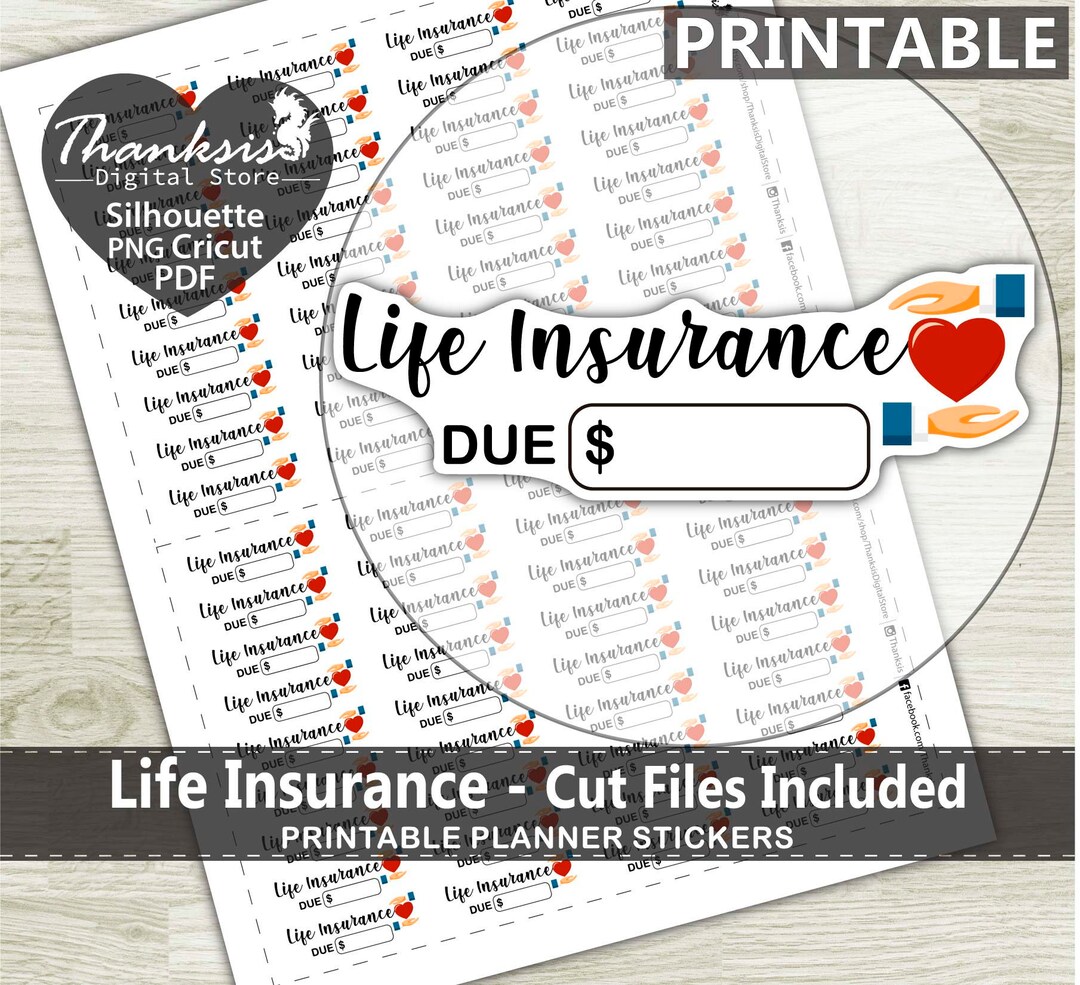 Life Insurance Printable Planner Stickers, Erin Condren Planner ...