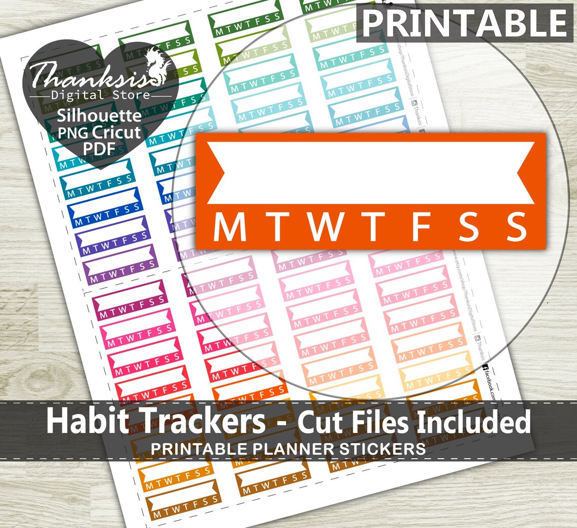 Habit Tracker Printable Planner Stickers Erin Condren Planner - Etsy