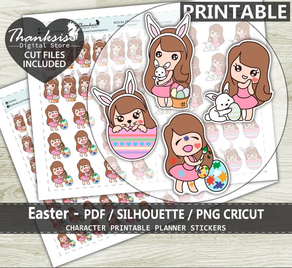 Easter Printable Planner Stickers Character Printable - Etsy