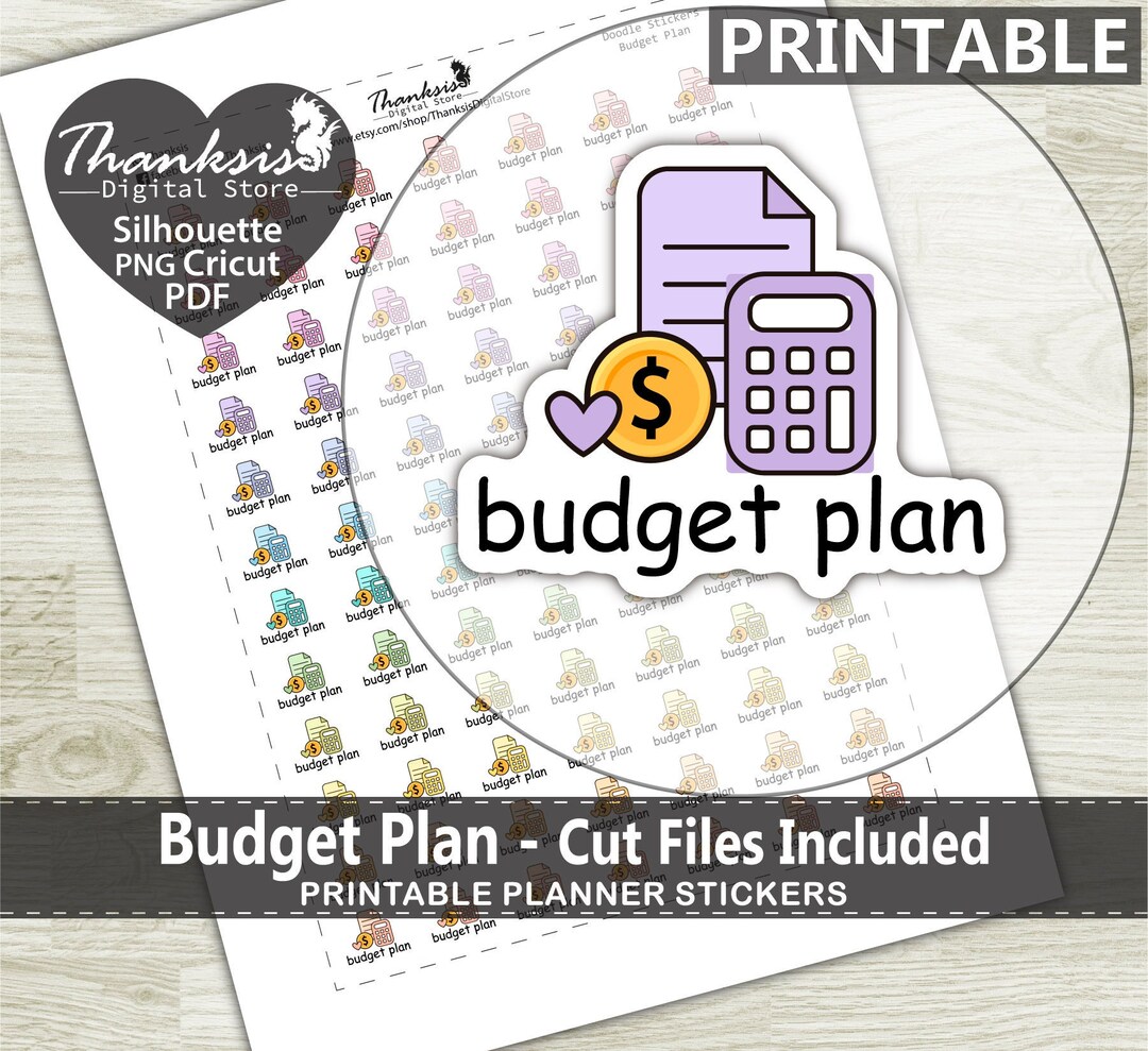Doodle Budget Plan Printable Planner Stickers, Erin Condren Planner ...