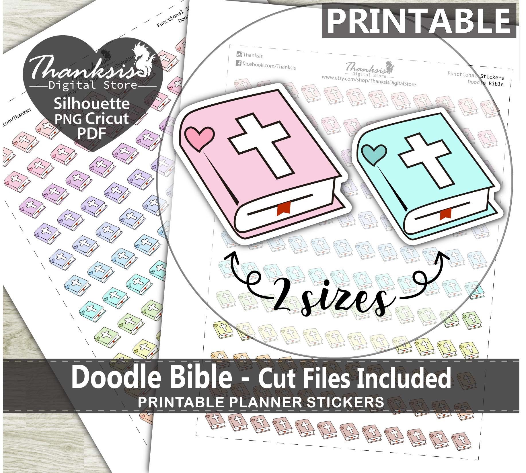 Doodle Bible Printable Planner Stickers Erin Condren Planner - Etsy