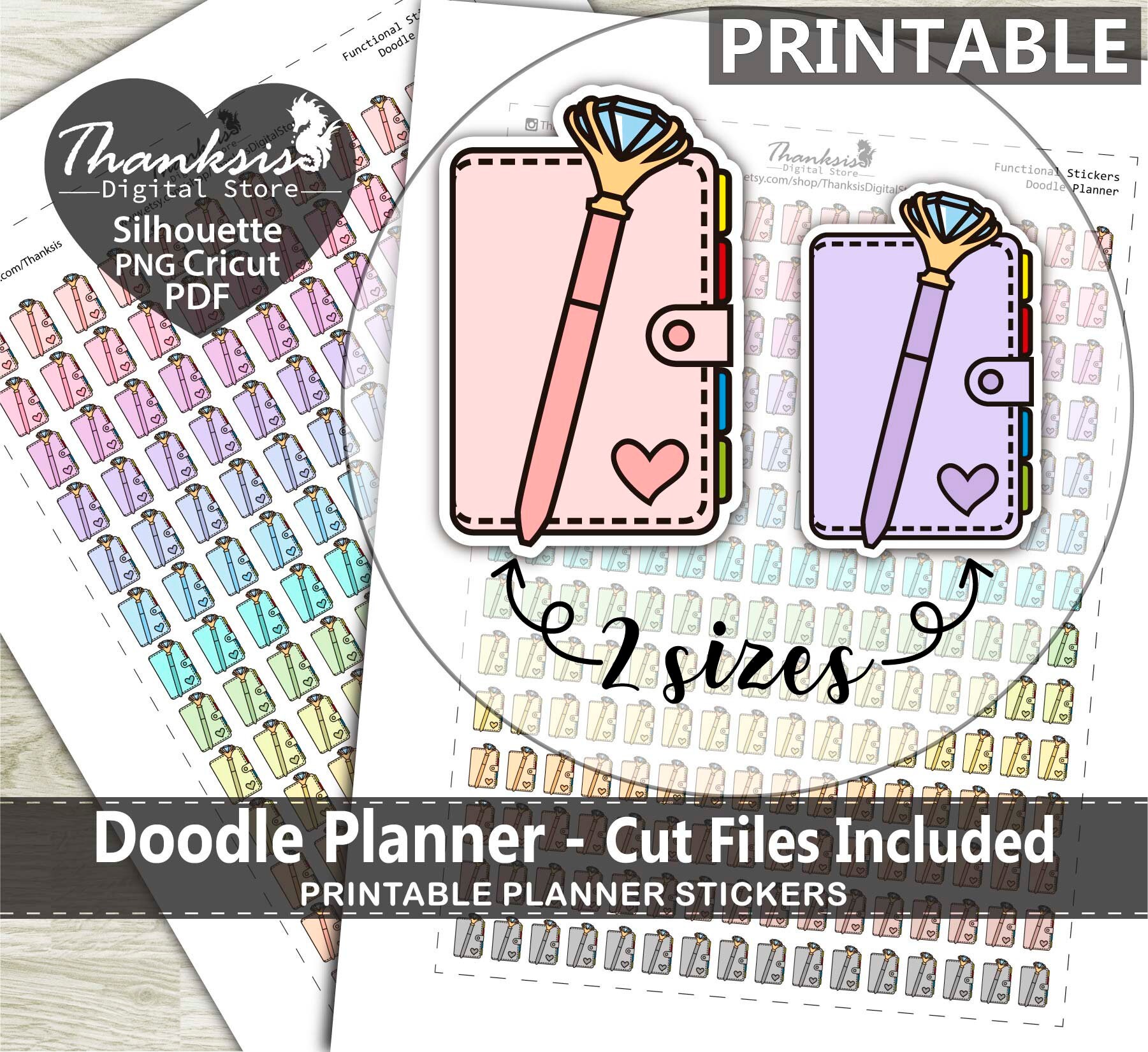 Doodle Planner Printable Planner Stickers Erin Condren - Etsy