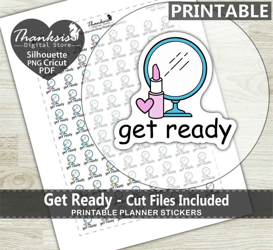 Doodle Get Ready Printable Planner Stickers, Erin Condren Planner ...