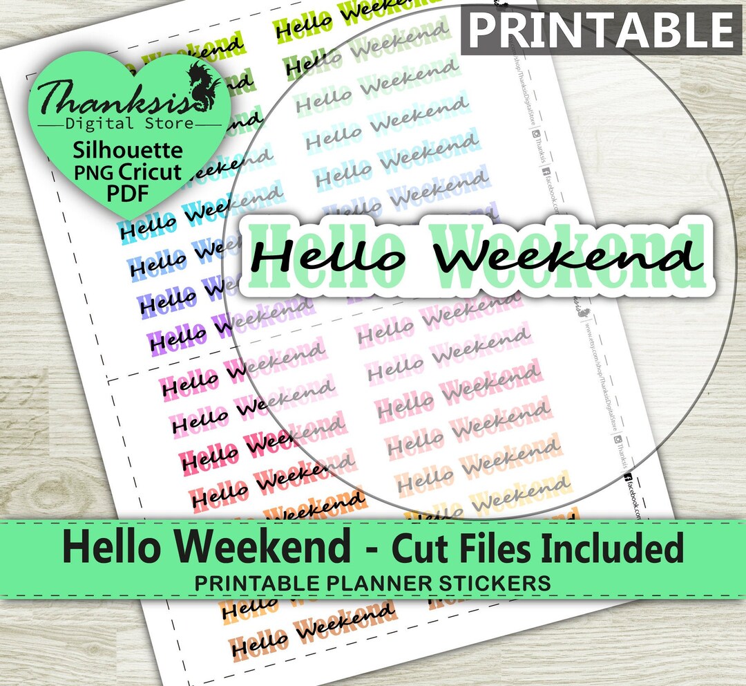 Hello Weekend Printable Planner Stickers, Erin Condren Planner Stickers ...