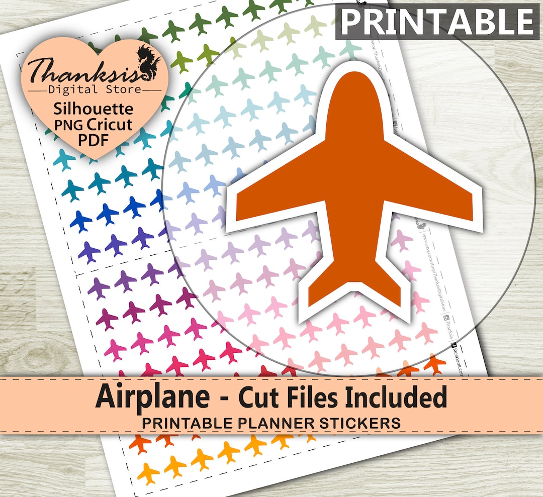 Airplane Printable Planner Stickers Erin Condren Planner - Etsy
