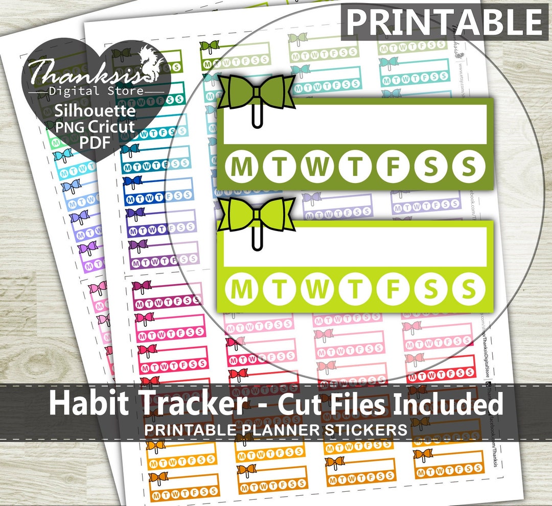Habit Tracker Printable Planner Stickers, Erin Condren Planner Stickers ...