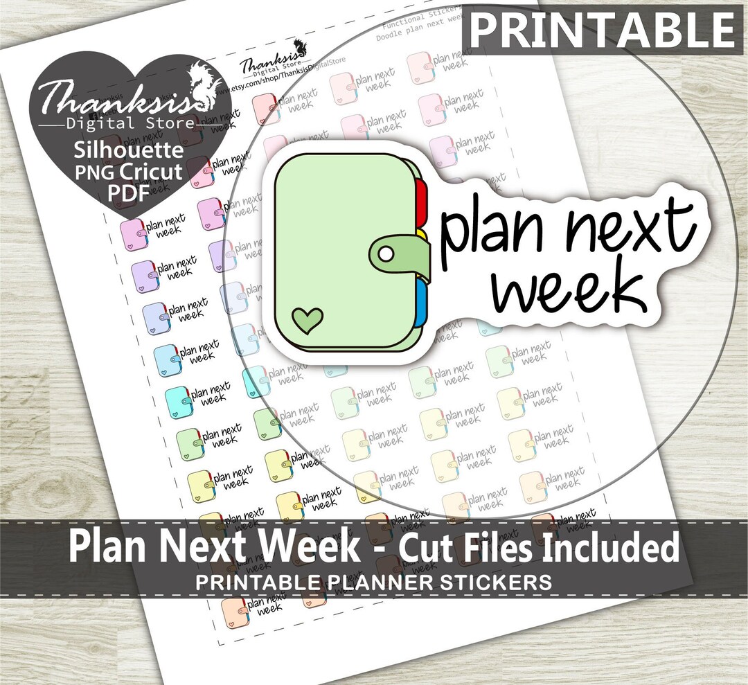 Doodle Plan Next Week Printable Planner Stickers, Erin Condren Planner ...