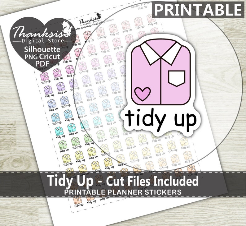 Doodle Tidy up Printable Planner Stickers, Erin Condren Planner ...