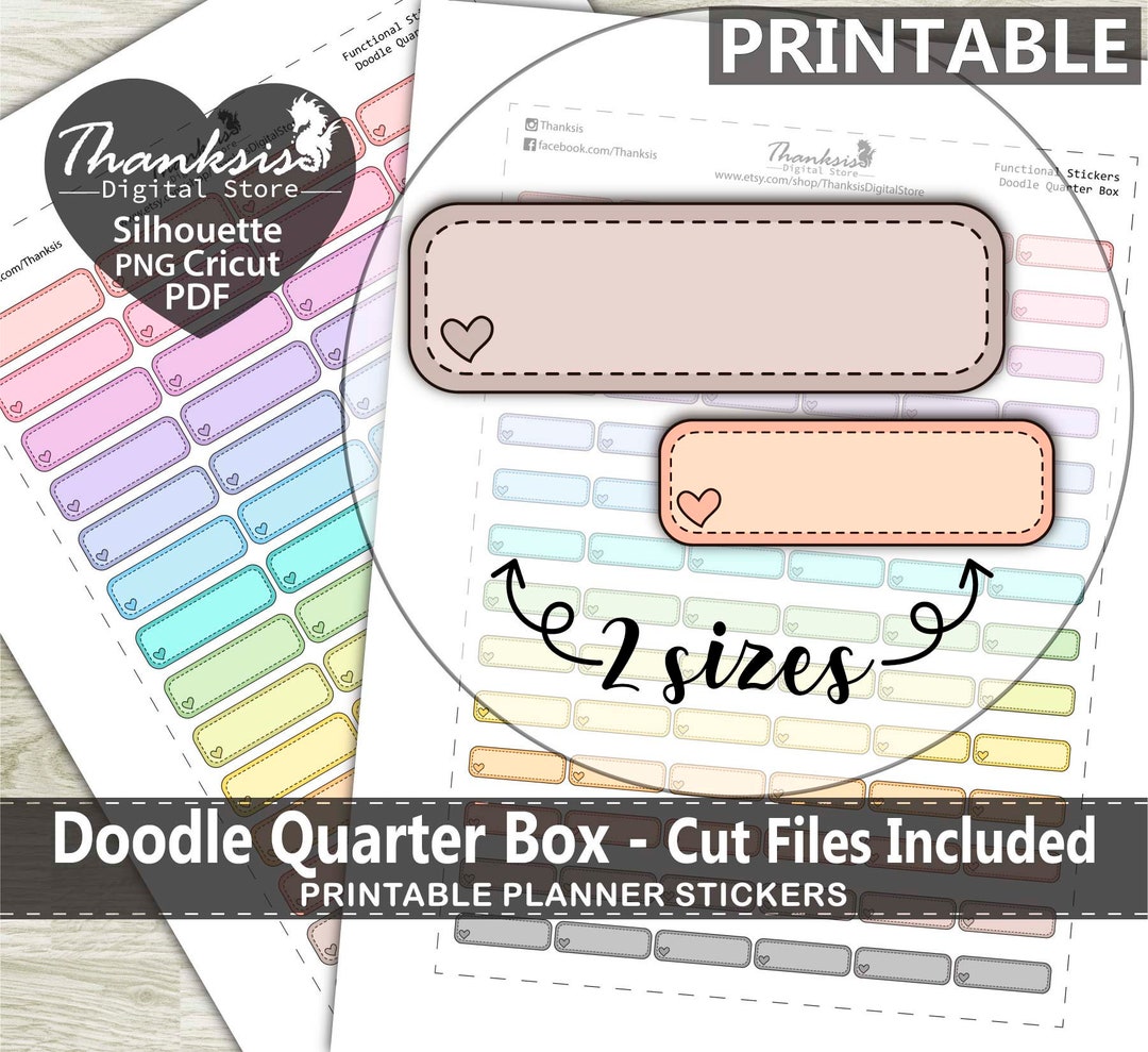 Doodle Boxes Printable Planner Stickers, Erin Condren Planner Stickers ...