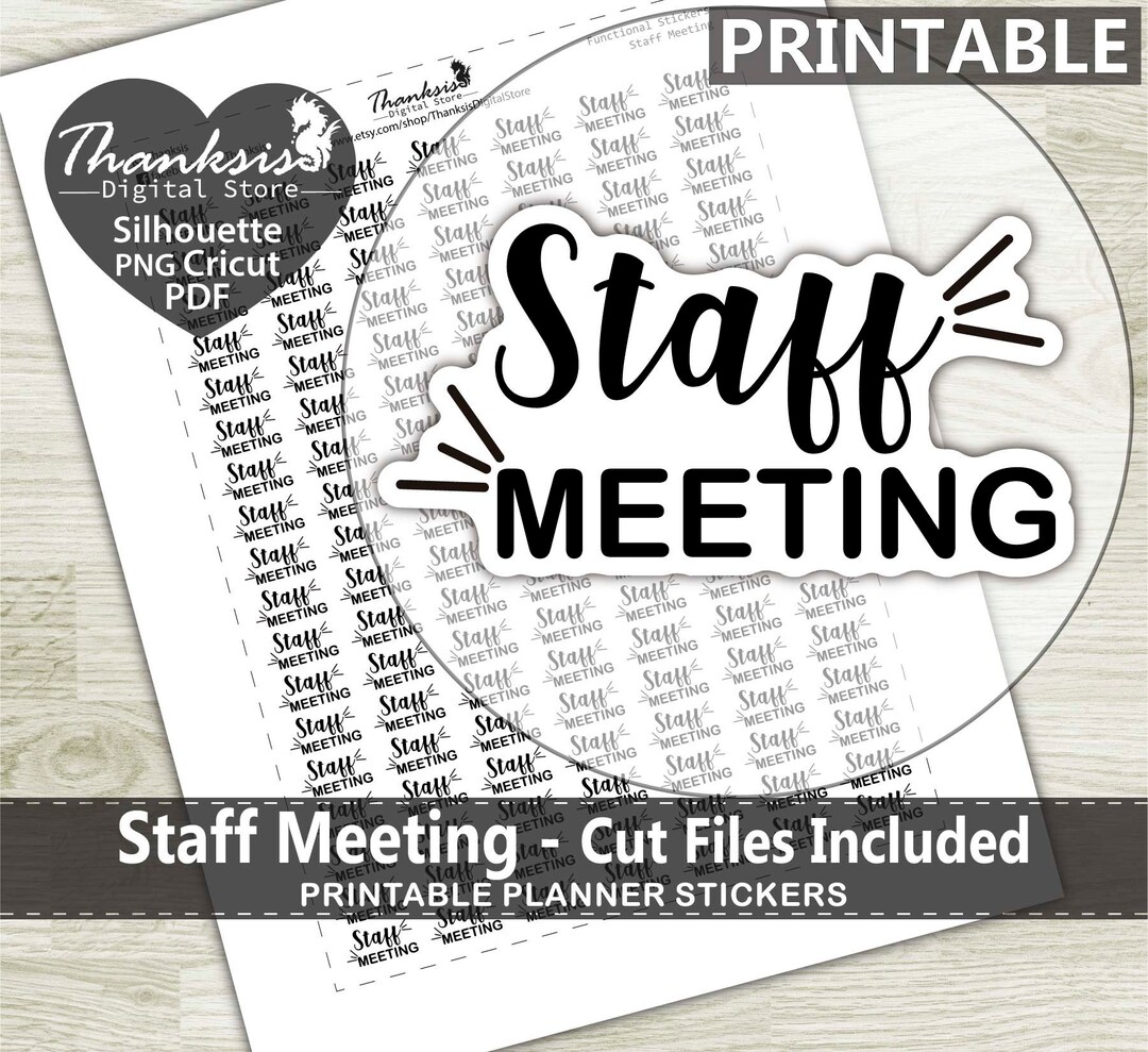 Staff Meeting Printable Planner Stickers, Erin Condren Planner Stickers ...