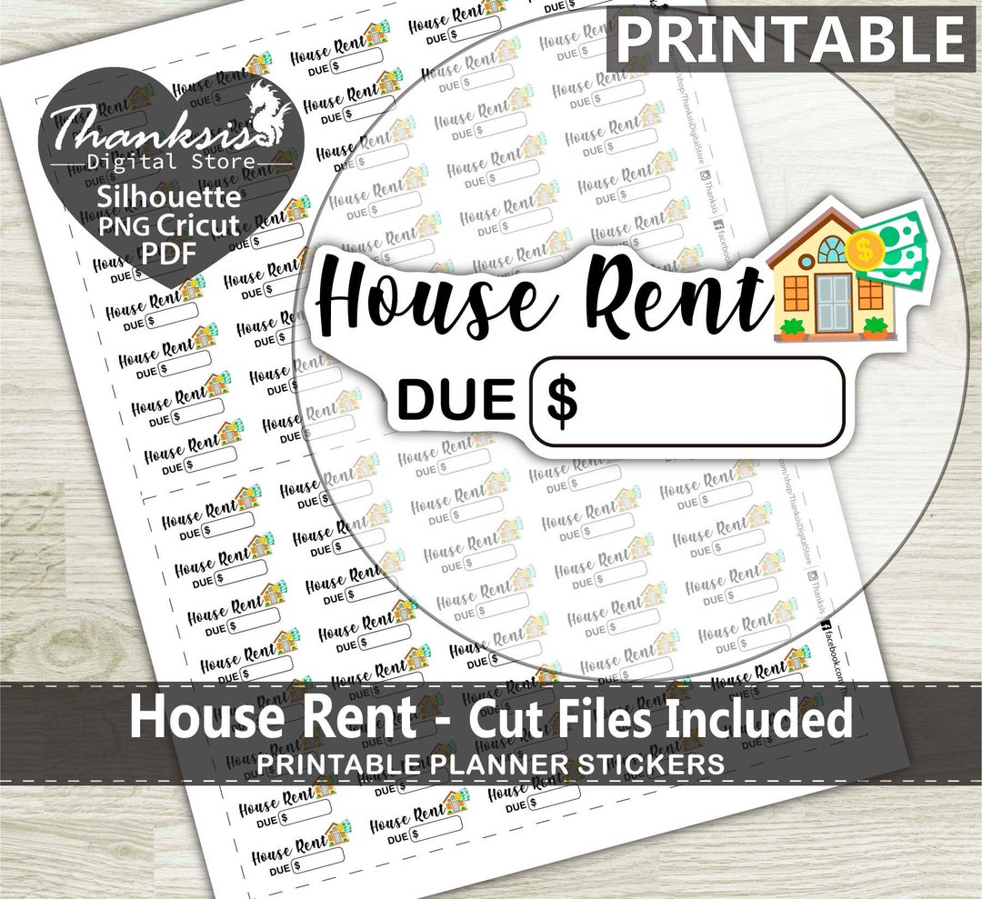 House Rent Printable Planner Stickers, Erin Condren Planner Stickers ...