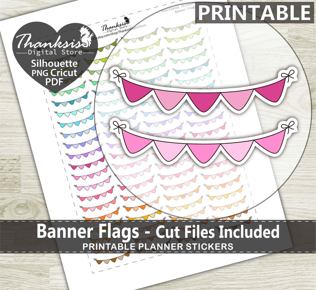 Banner Flags Printable Planner Stickers, Erin Condren Planner Stickers ...