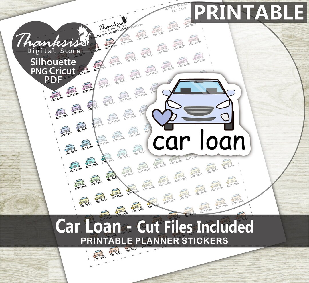 Doodle Car Loan Printable Planner Stickers, Erin Condren Planner ...