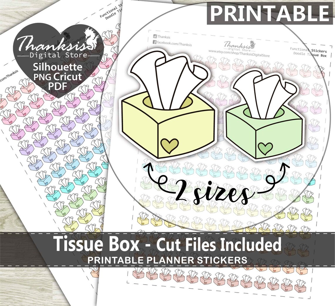 70% OFF Minimum 2 Doodle Tissue Box Printable Planner - Etsy