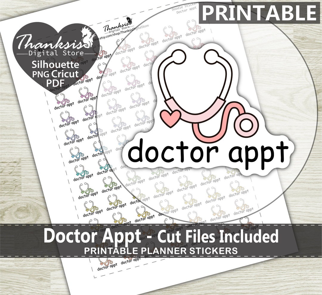 Doodle Doctor Appt Printable Planner Stickers, Erin Condren Planner ...