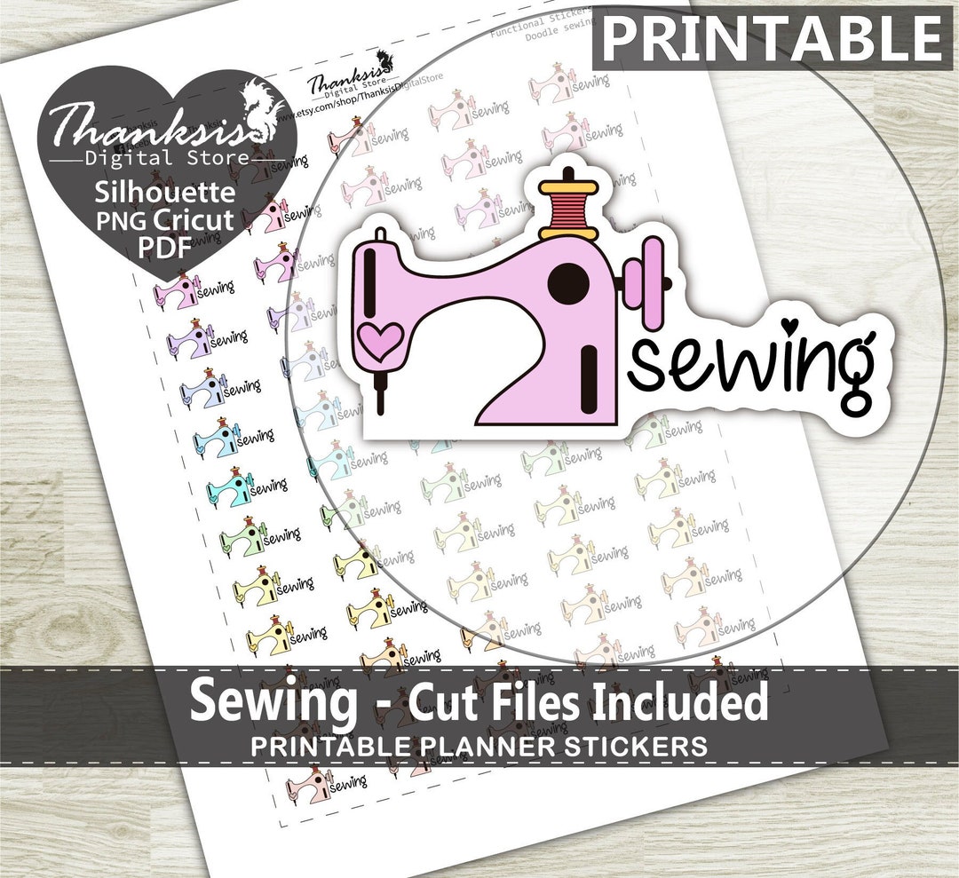 Doodle Sewing Printable Planner Stickers Erin Condren Planner - Etsy