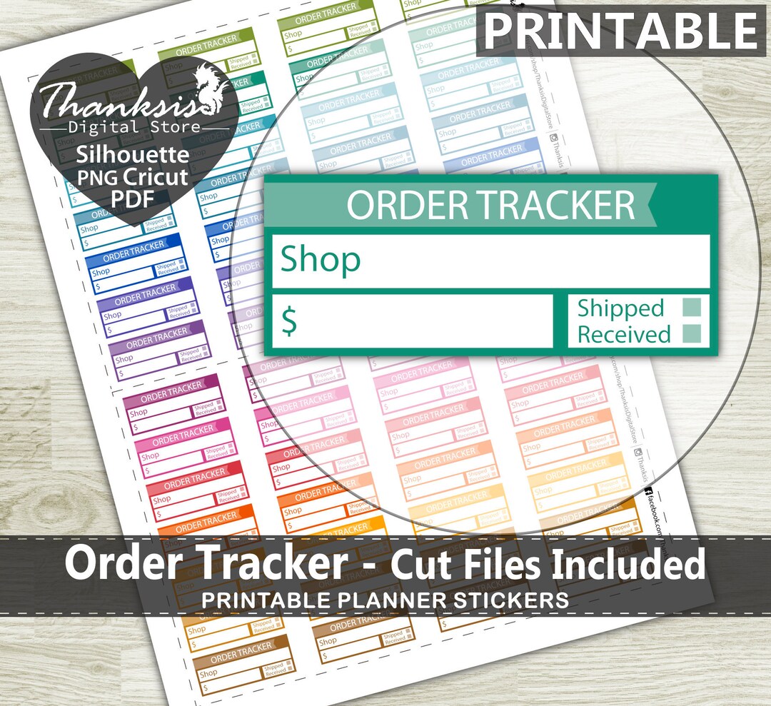 Order Tracker Printable Planner Stickers, Erin Condren Planner Stickers ...