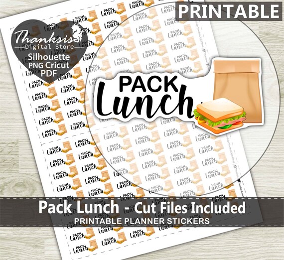 Pack Lunch Printable Planner Stickers Erin Condren Planner - Etsy