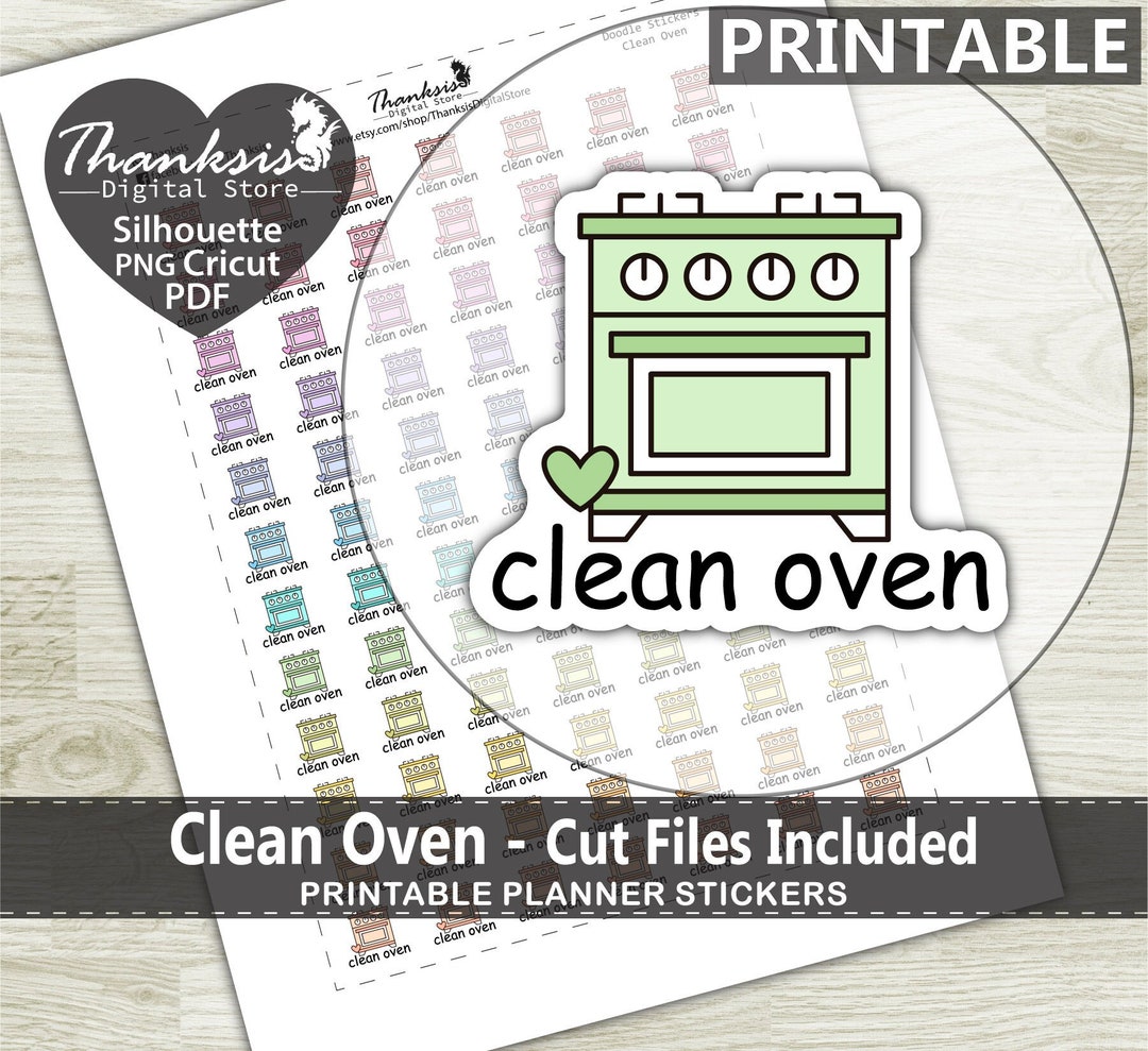 Doodle Clean Oven Printable Planner Stickers, Erin Condren Planner ...