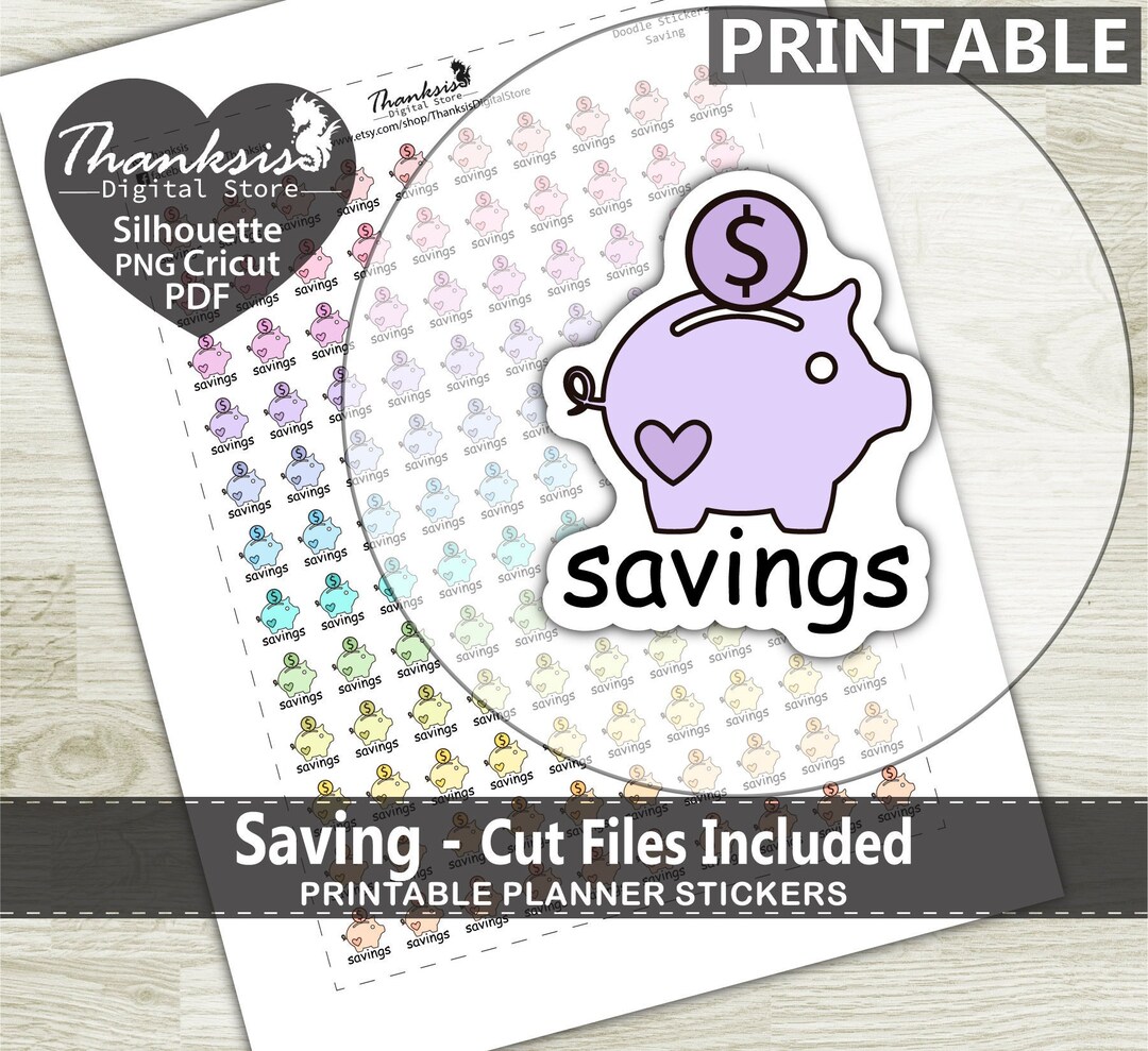 Doodle Savings Printable Planner Stickers, Erin Condren Planner ...