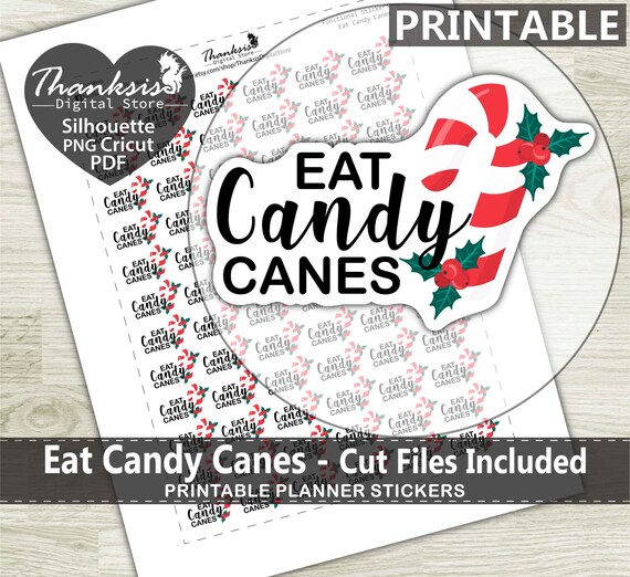 Eat Candy Canes Printable Planner Stickers Erin Condren | Etsy