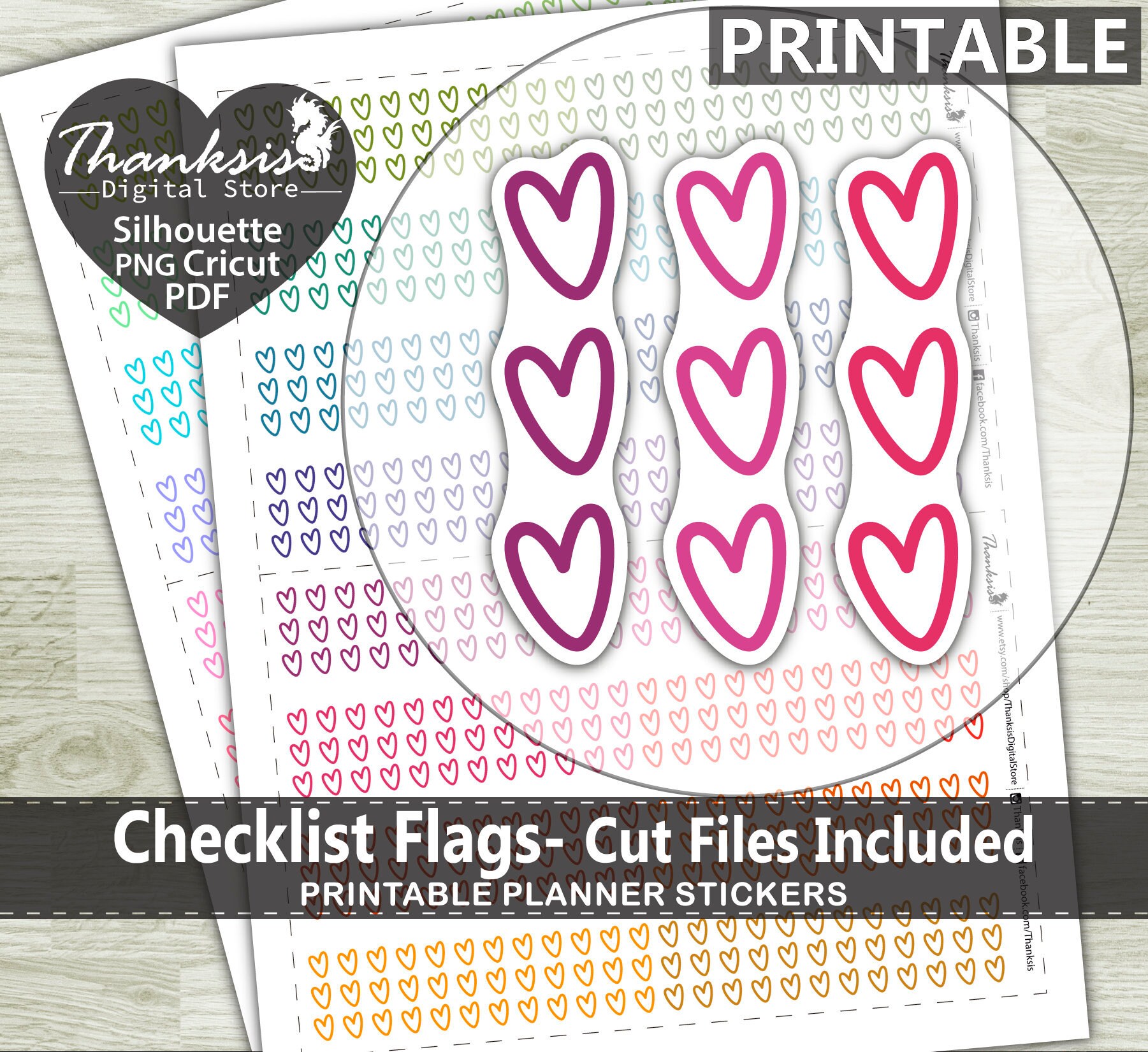 Checklist Flags Printable Planner Stickers Erin Condren - Etsy