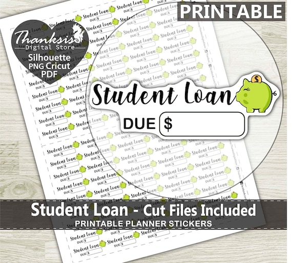 Student Loan Printable Planner Stickers Erin Condren Planner | Etsy