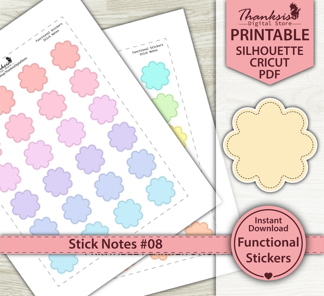 Stick Notes Printable Planner Stickers, Erin Condren Planner Stickers ...