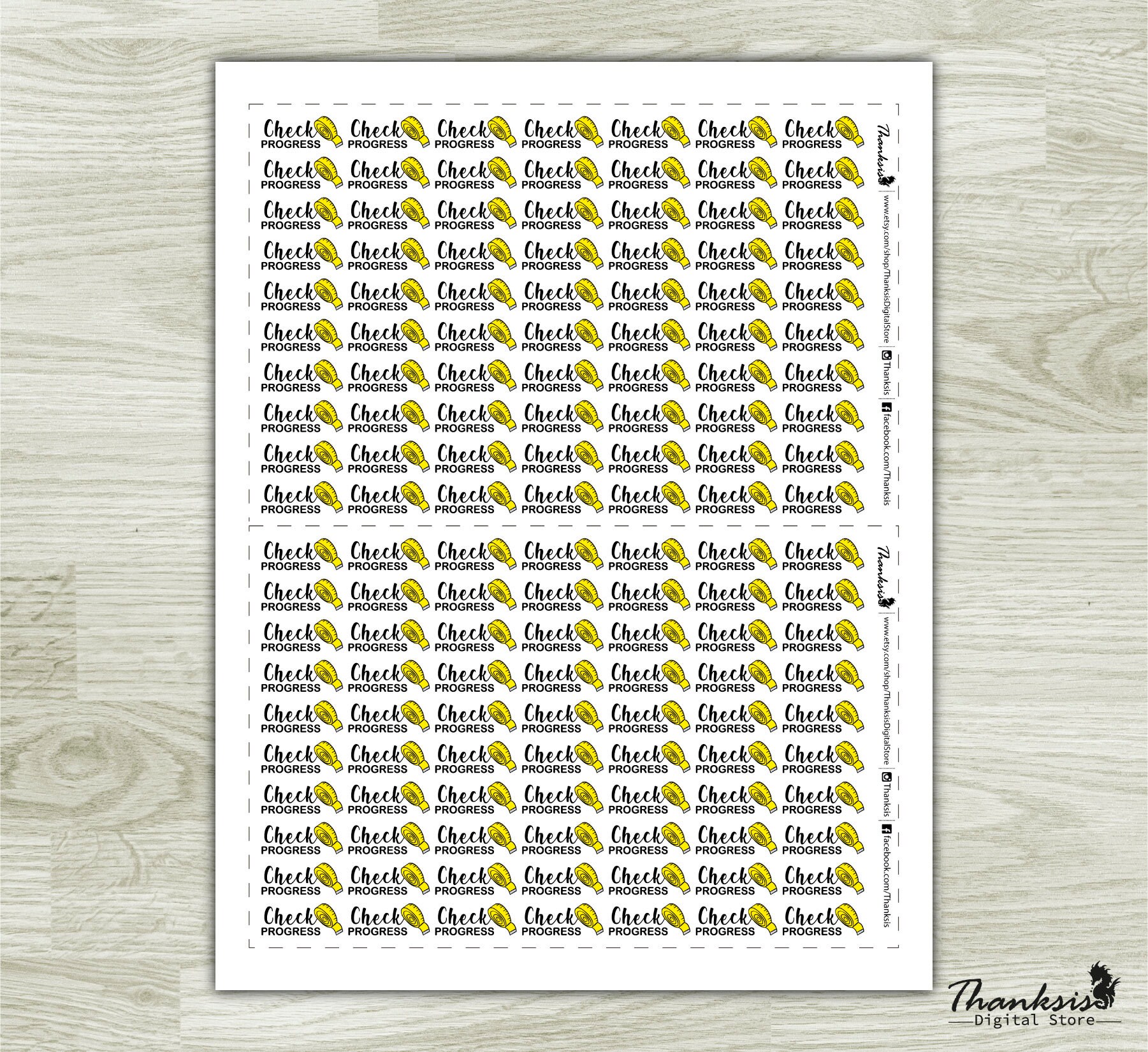 Check Progress Printable Planner Stickers Erin Condren - Etsy