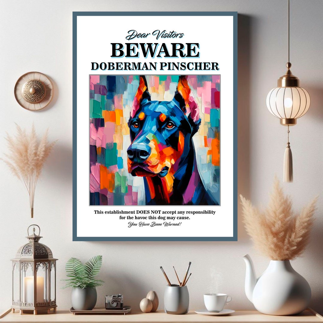 Doberman Pinscher Beware of the Dog Sign - Etsy