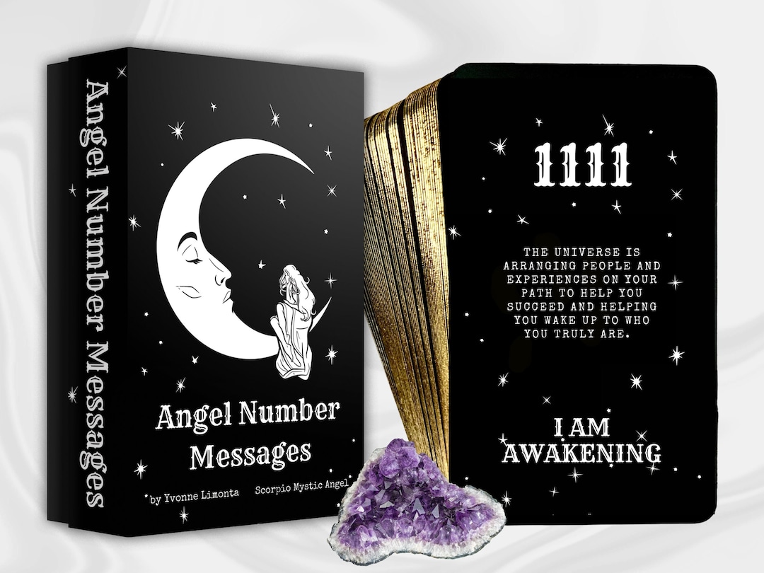 Angel Number Messages And Affirmation Oracle Deck 53 Cards Etsy