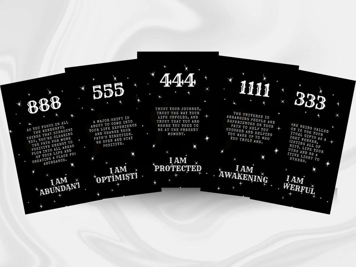 Angel Number Messages & Affirmation Oracle Deck 53 Cards - Etsy
