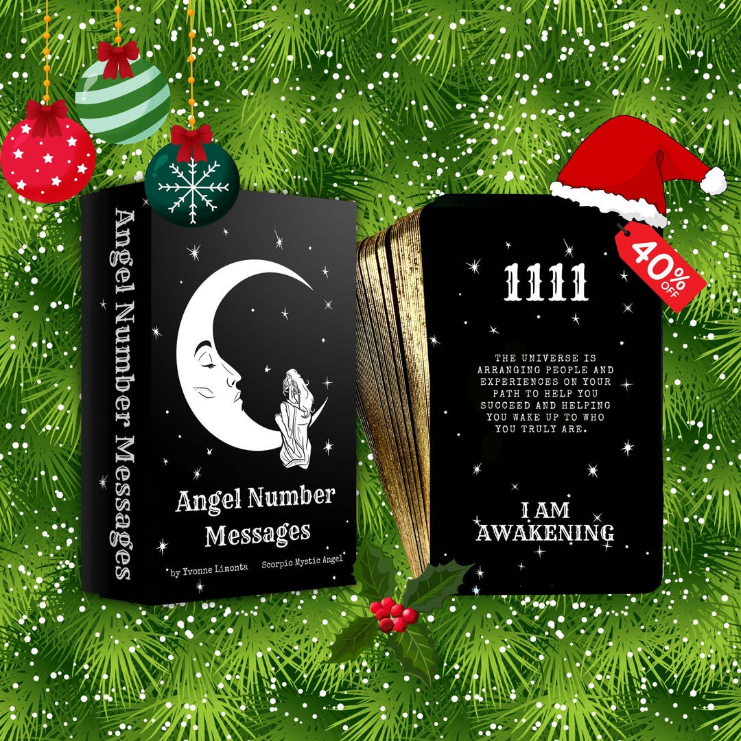 Angel Number Messages & Affirmation Oracle Deck, 53 Cards, Gold Gilded ...