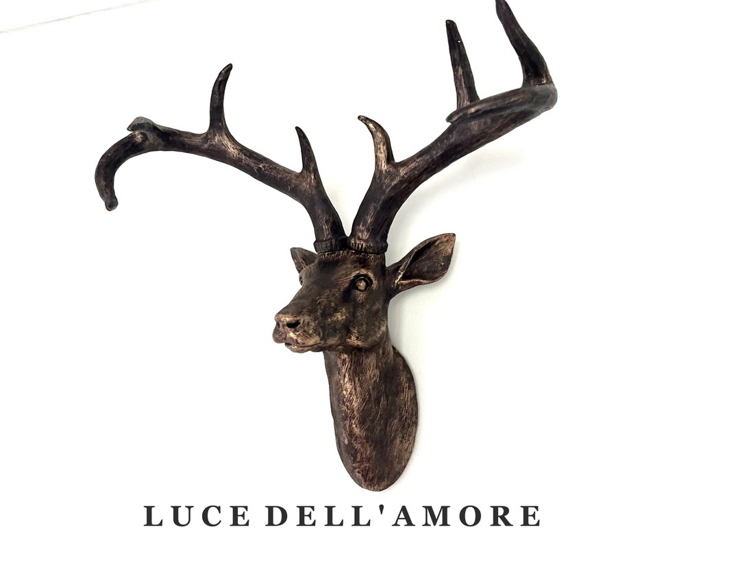 Stag Head Wall Hanging Deer Head Art Work Wall Decor Deer Black Gold ...