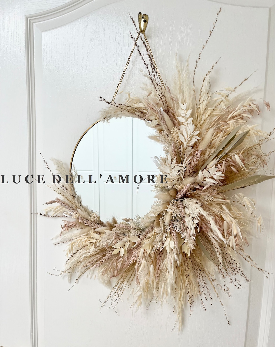 Pampas Grass Mirror Statement Mirror Pampas Wall Decor Pampas Wall ...