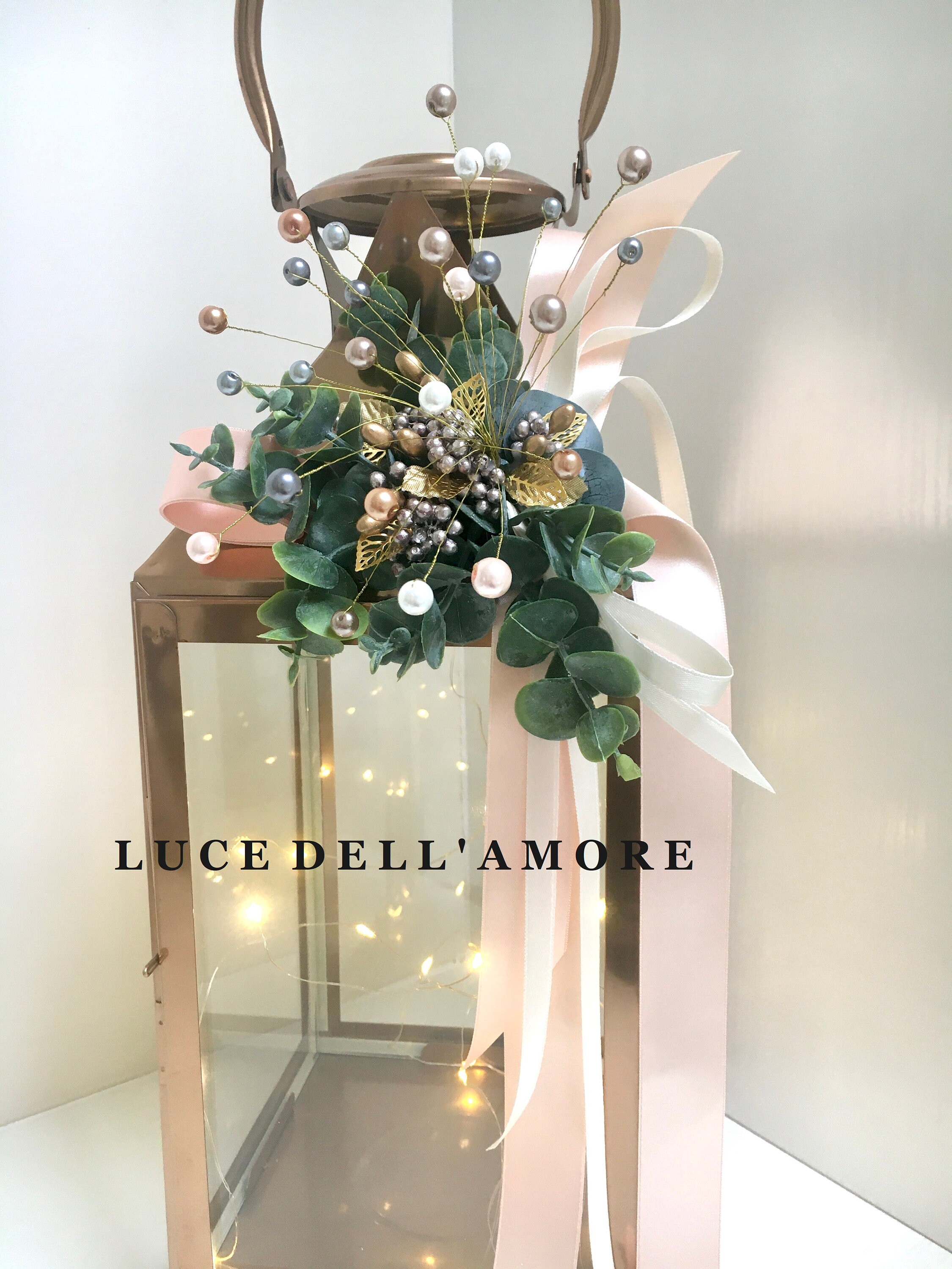 Blush and Champagne Lantern Topper - Etsy UK