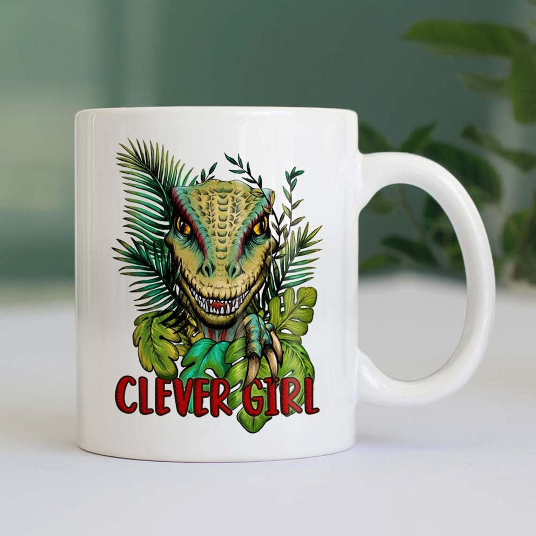 Dino Box 'clever Girl' Velociraptor Dinosaur Mug - Etsy