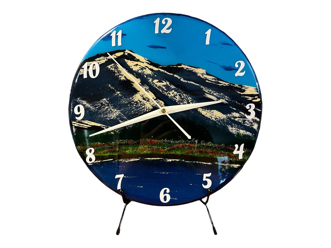 Mountain Clock Handpainted - Etsy