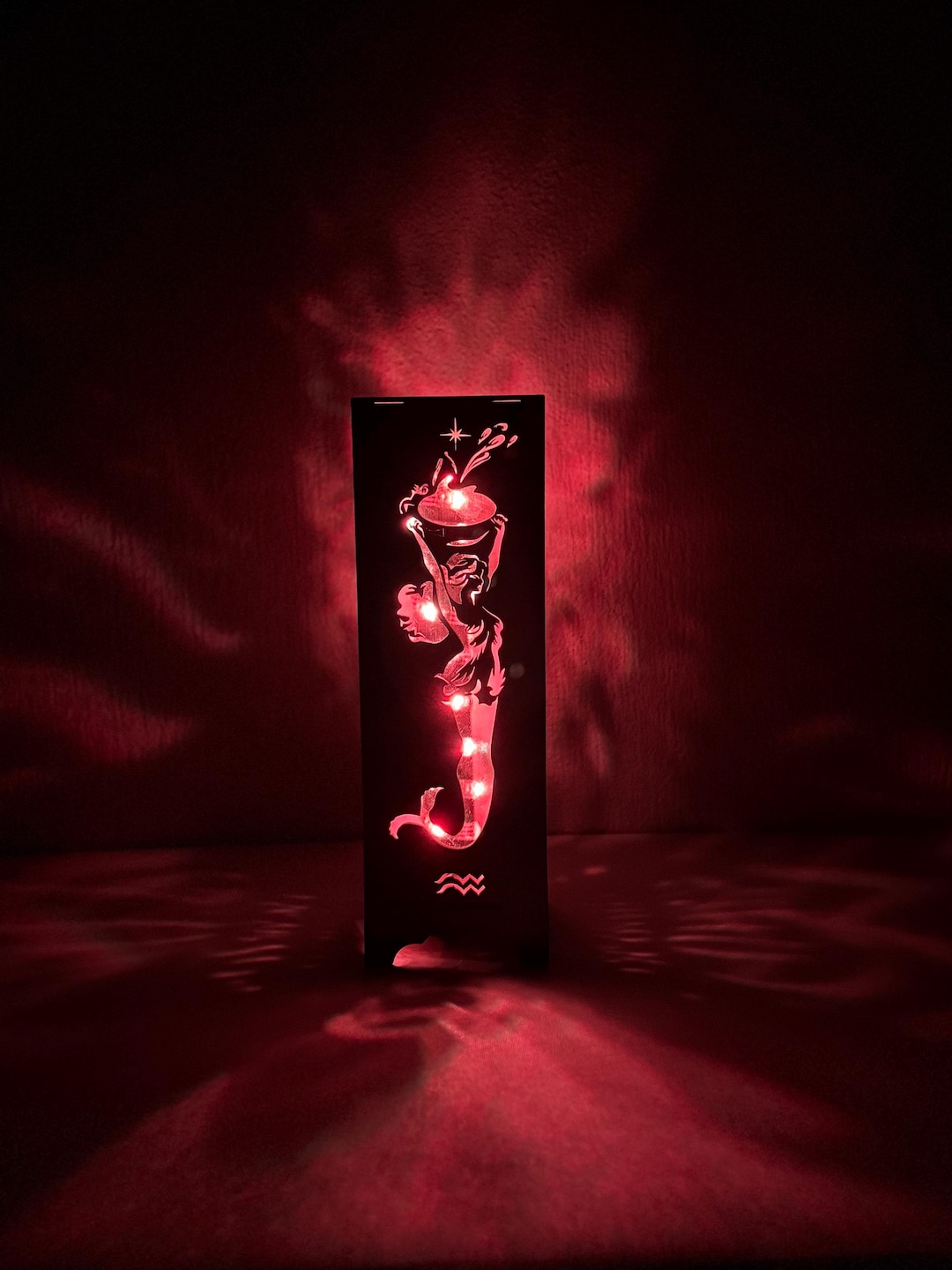 Personalized Aquarius LED Night Light: Handcrafted Wooden Zodiac Decor ...