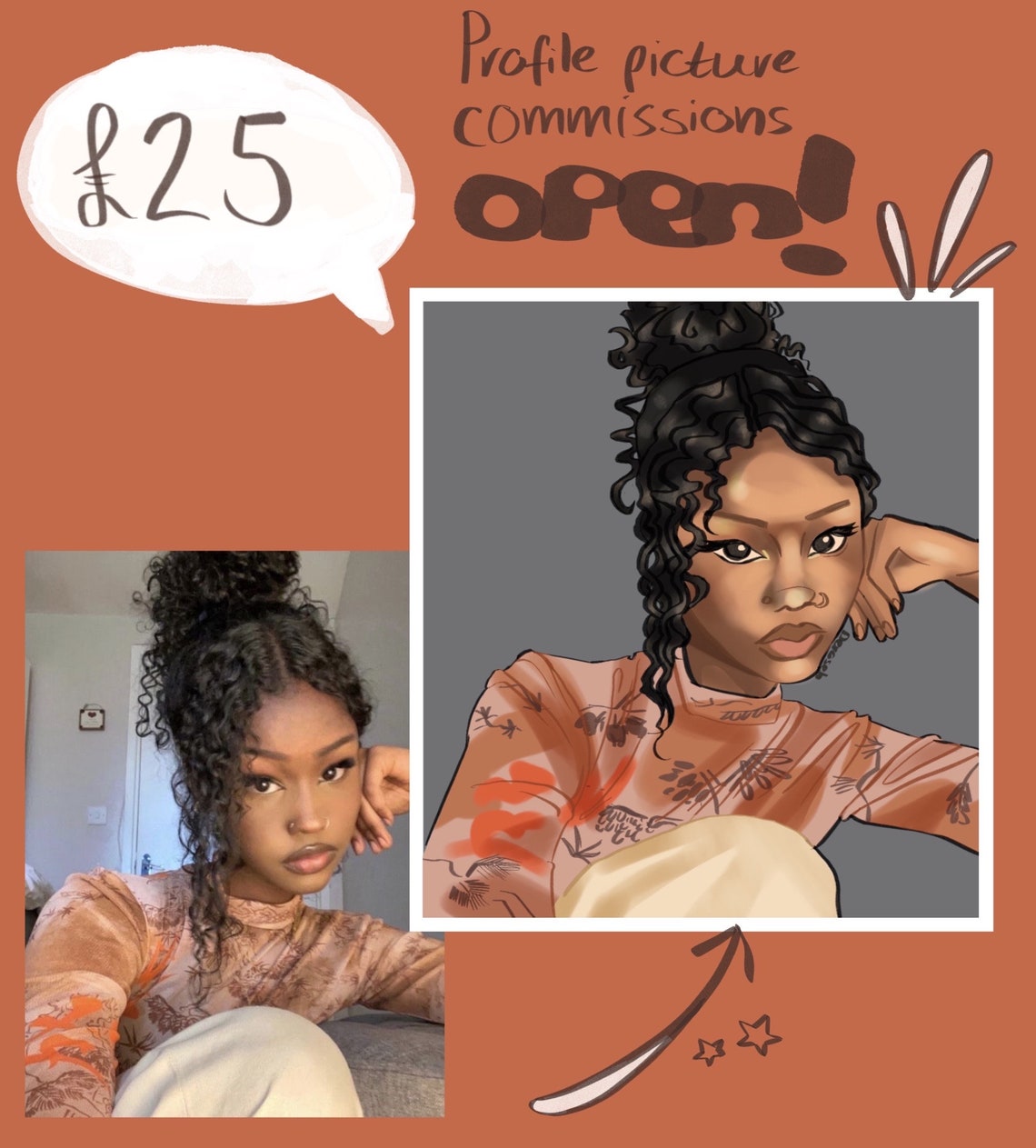 FULL COLOUR SHADING Custom Digital Portrait Commissions, Profile ...